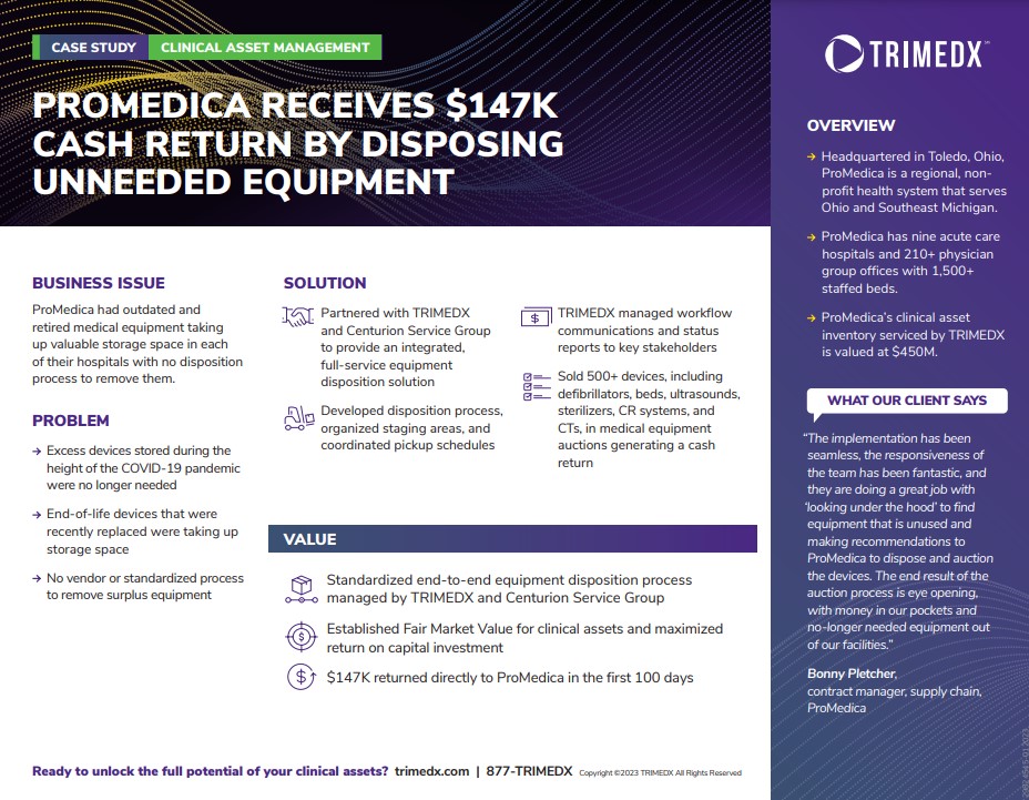 Medical Device Disposition for Surplus and Retiring Devices