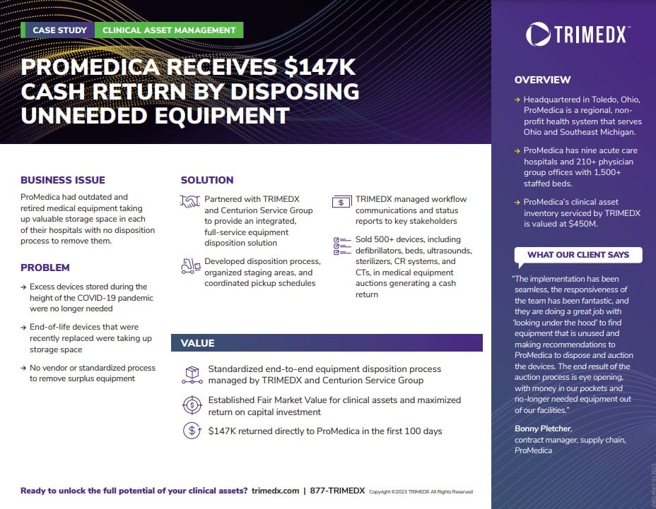 Medical Device Disposition for Surplus and Retiring Devices